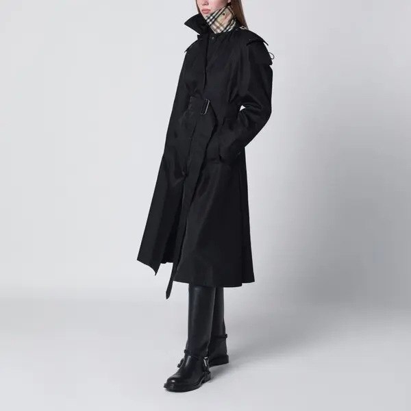 Burberry Long Nylon Twill Car Coat