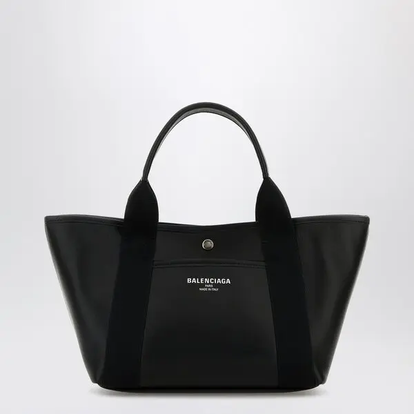 Balenciaga Biarritz Leather Shopping Bag - Black