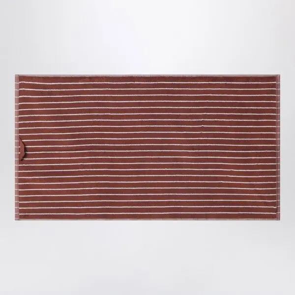 TEKLA Striped Reddish-brown Bath Towel 50x90 Cm