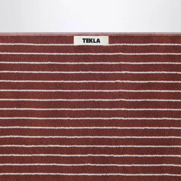 TEKLA Striped Reddish-brown Bath Towel 50x90 Cm