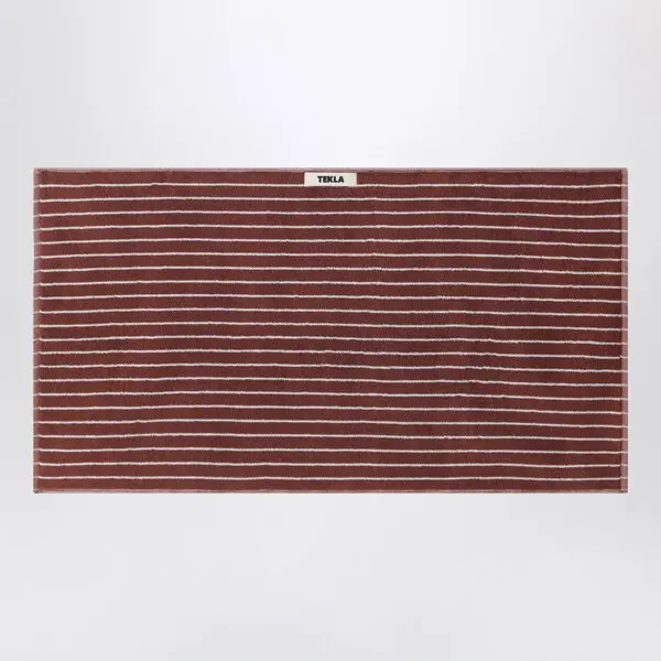 TEKLA Striped Reddish-brown Bath Towel 50x90 Cm - Green