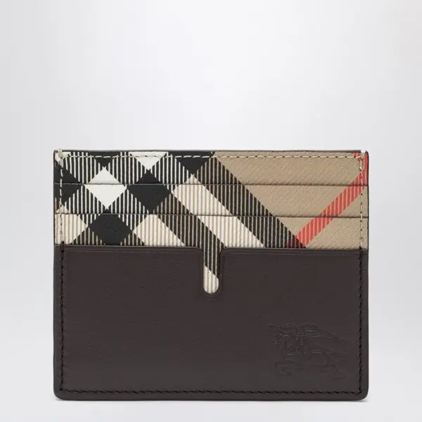 Burberry Pop Card Holder In With Check Pattern - Beige