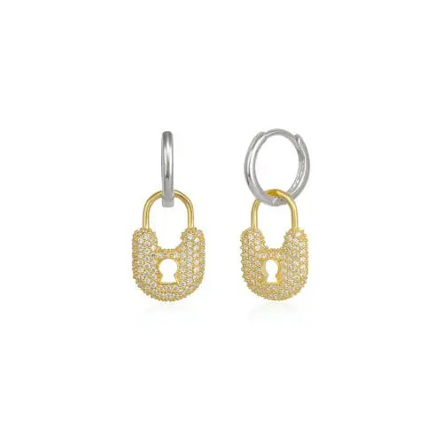 SPERO LONDON Sterling Padlock Hoop Earrings - Gold