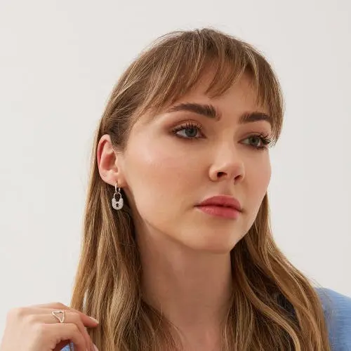 SPERO LONDON Sterling Padlock Hoop Earrings