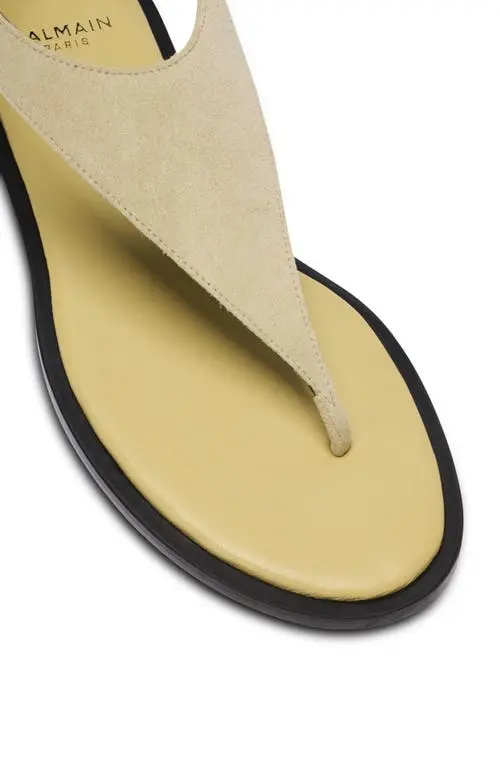 Balmain Anthem Suede Sandals - Beige