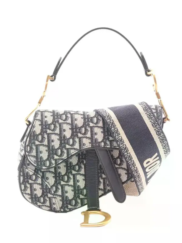 Dior 2010-2026 Mini Oblique Canvas Saddle Bag - Brown