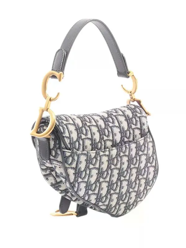Dior 2010-2026 Mini Oblique Canvas Saddle Bag - Brown