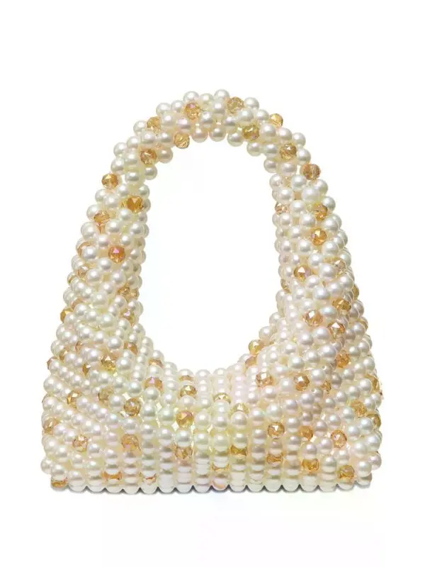 0711 TBILISI Jodie Beaded Clutch Bag - Neutrals