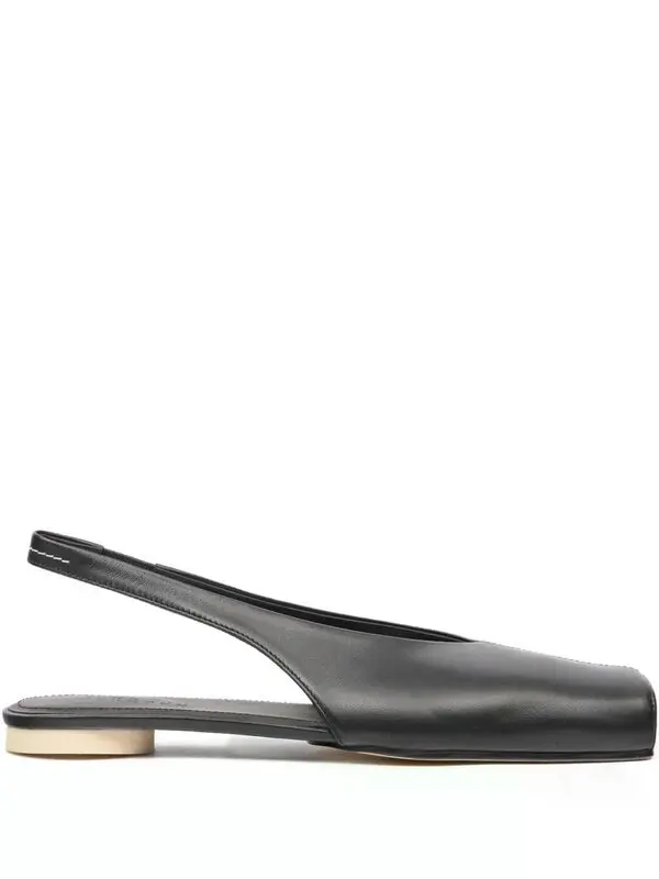 MAISON MARGIELA Square-toe Slingback Flat Pumps - Black