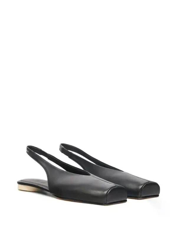 MAISON MARGIELA Square-toe Slingback Flat Pumps - Black
