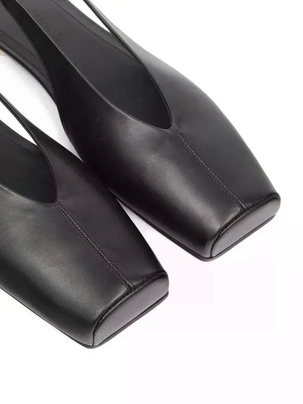 MAISON MARGIELA Square-toe Slingback Flat Pumps - Black