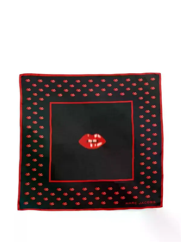 Marc Jacobs Lips-print Scarf - Black