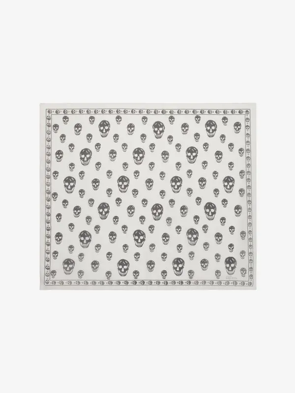 Alexander McQueen Classic Silk Skull Scarf - Ivory/black