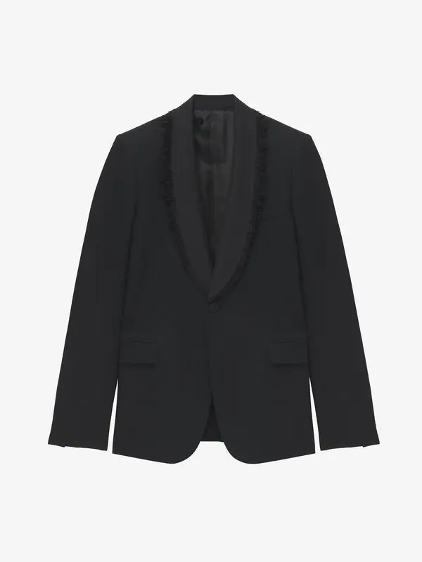 Alexander McQueen Frayed Lapel Single-breasted Jacket