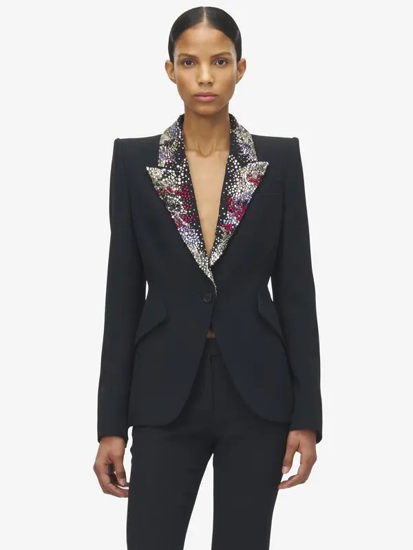 Alexander McQueen Embroidered Lapel Jacket