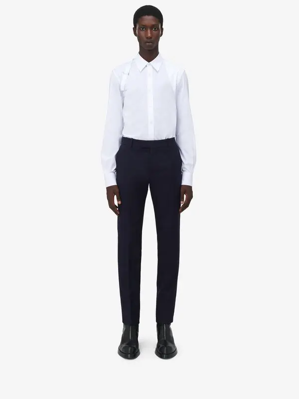 Alexander McQueen Low-waisted Cigarette Trousers - Navy