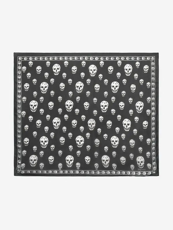 Alexander McQueen Classic Silk Skull Scarf - Black