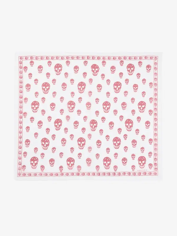 Alexander McQueen Classic Skull Foulard - Ivory/blush