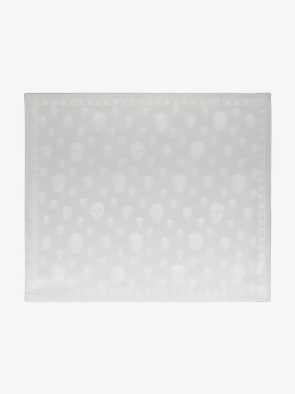 Alexander McQueen Classic Silk Skull Scarf - Light Grey