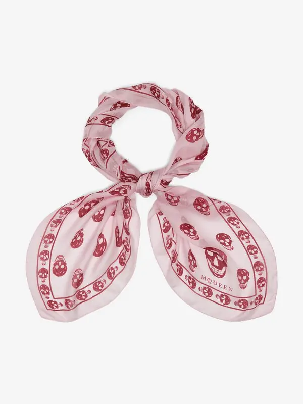 Alexander McQueen Classic Skull Foulard - Pink