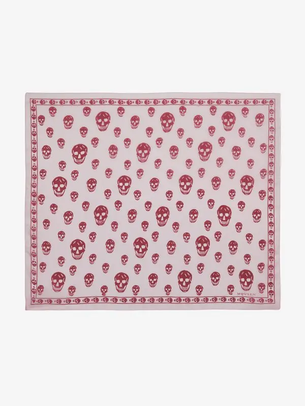 Alexander McQueen Classic Skull Foulard - Pink