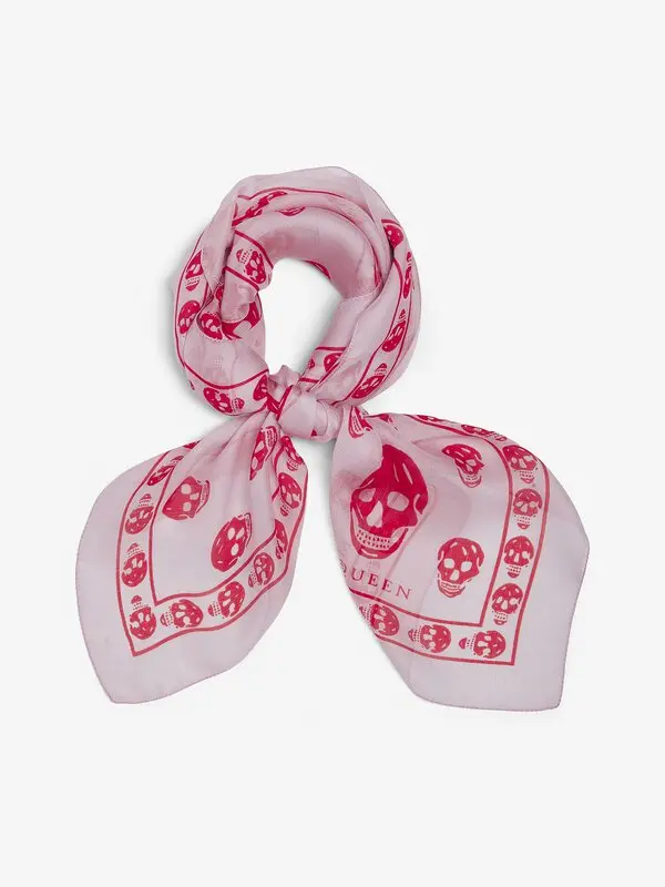Alexander McQueen Classic Skull Foulard - Rose/red