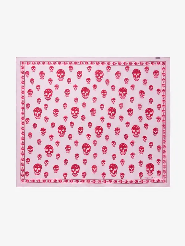 Alexander McQueen Classic Skull Foulard - Rose/red