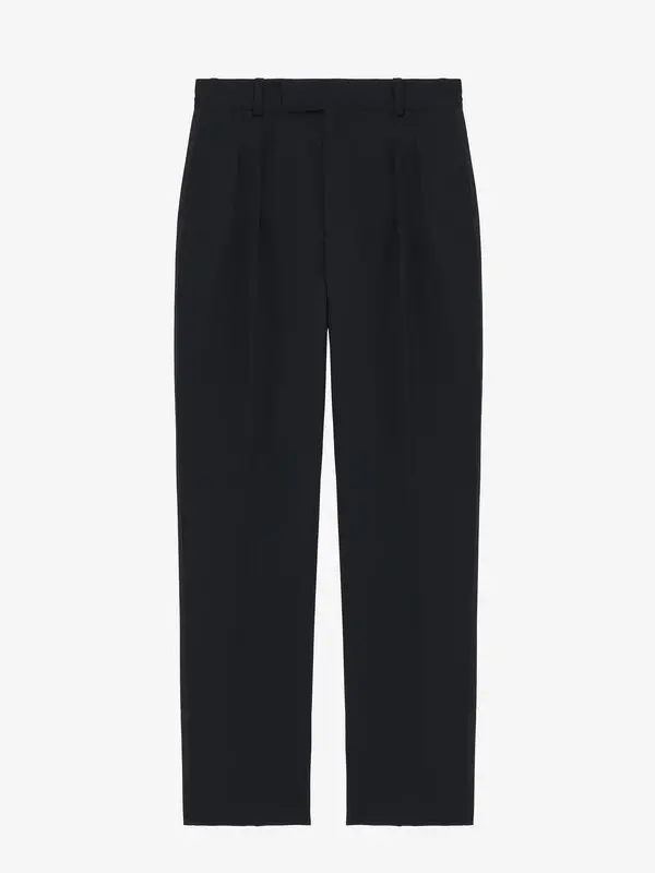 Alexander McQueen Pleat Detail Tuxedo Trousers - Black