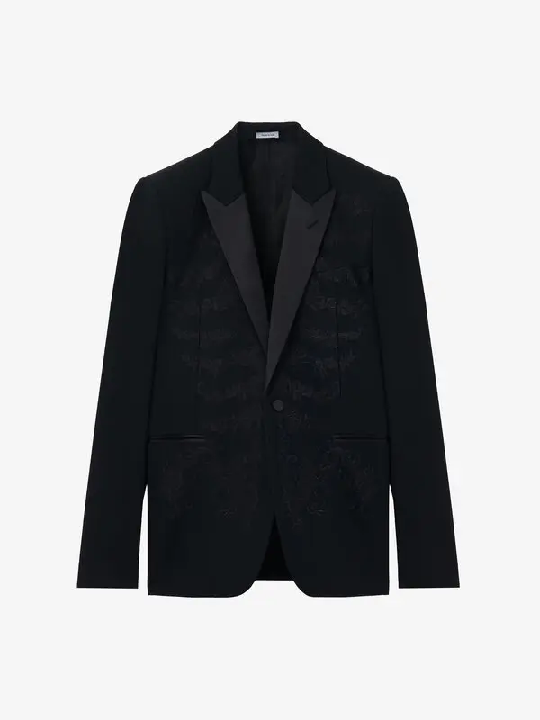 Alexander McQueen Lace Ribcage Embroidery Single-breasted Jacket