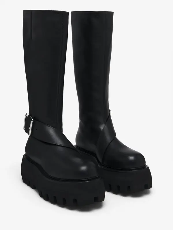 Alexander McQueen Sofa Knee-high Buckle Boot