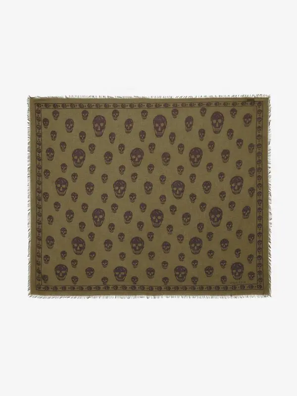 Alexander McQueen Classic Skull Foulard - Green