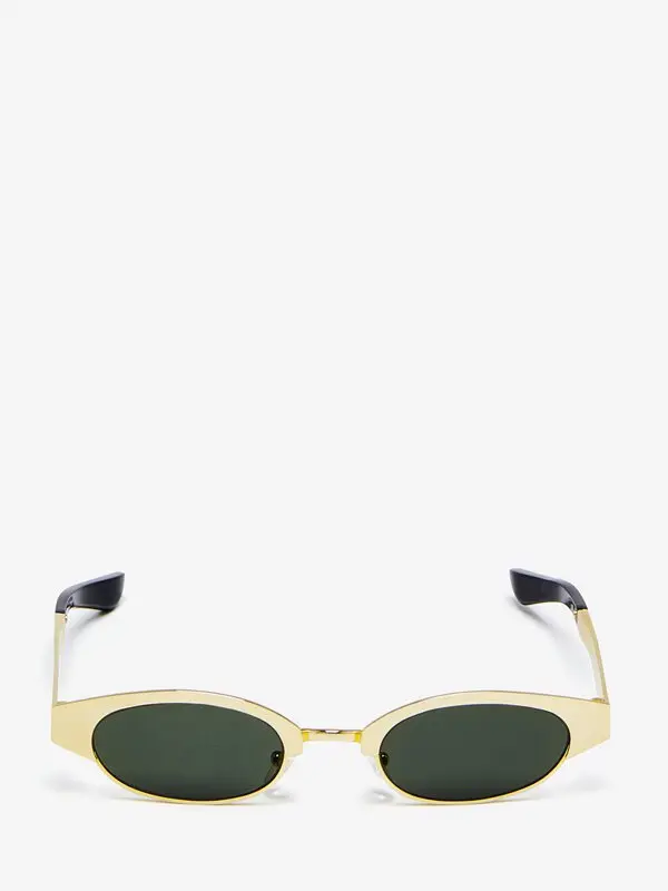 Alexander McQueen Ellipse Metal Sunglasses - Gold