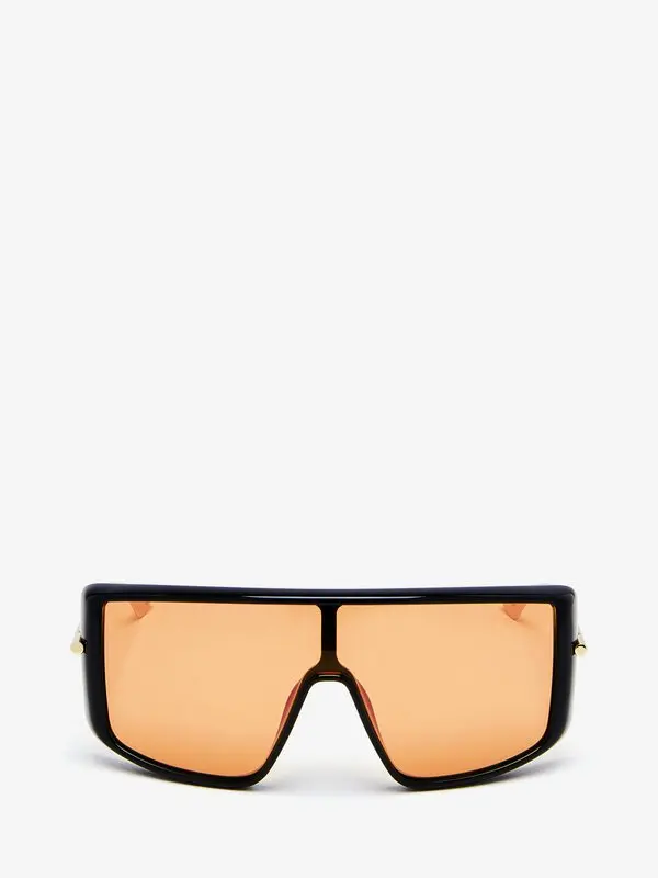 Alexander McQueen T-bar Visor Sunglasses - Black/orange