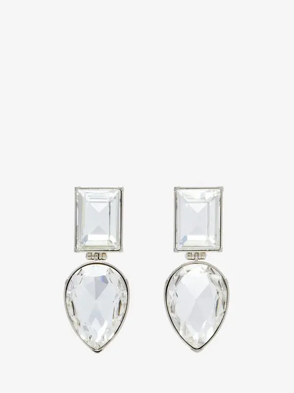 Alexander McQueen Crystal Drop Earrings - Silver-finish