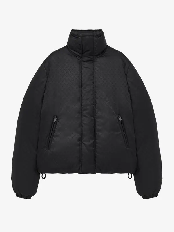 Alexander McQueen Skull Jacquard Puffer Jacket - Black