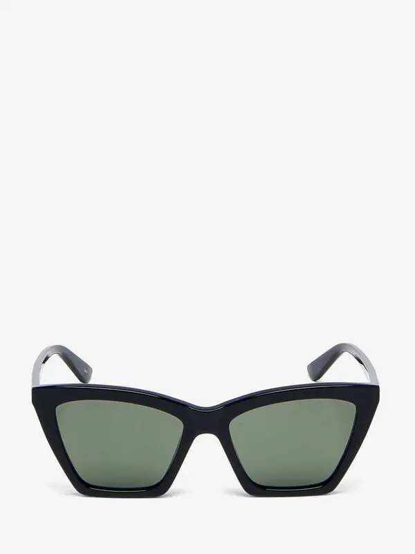 Alexander McQueen Geometric Cat-eye Sunglasses - Black/smoke