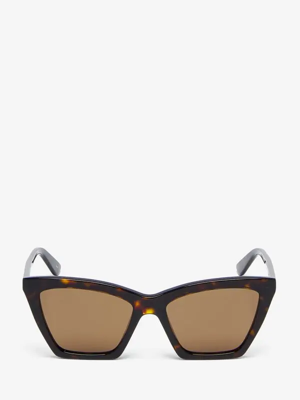 Alexander McQueen Geometric Cat-eye Sunglasses - Brown