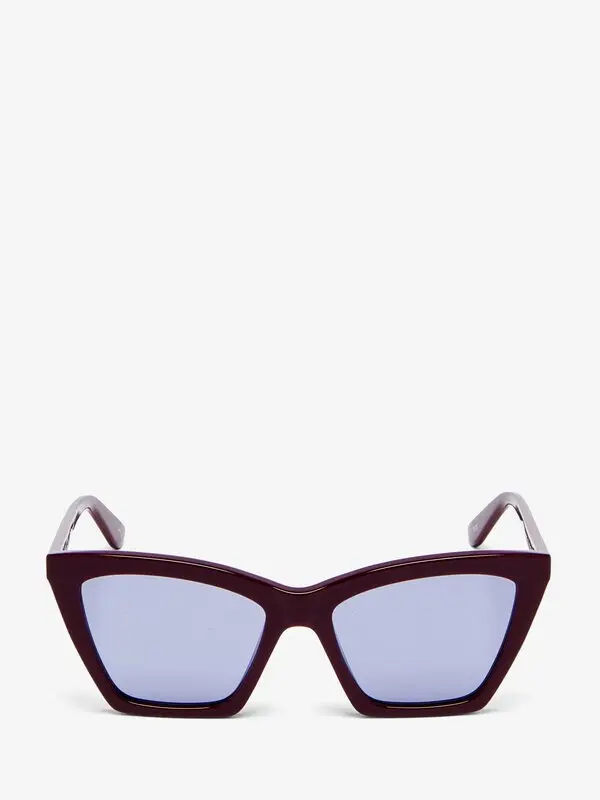Alexander McQueen Geometric Cat-eye Sunglasses - Burgundy/blue