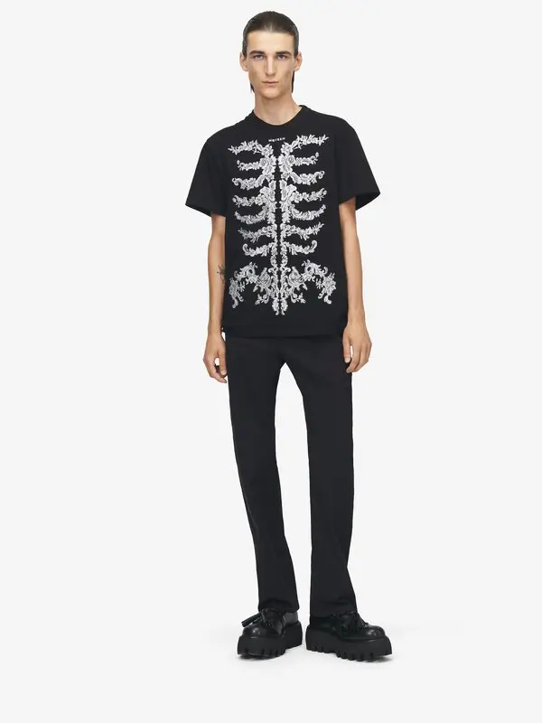 Alexander McQueen Lace Ribcage T-shirt