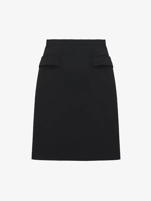 Alexander McQueen Wool Gabardine Pencil Skirt