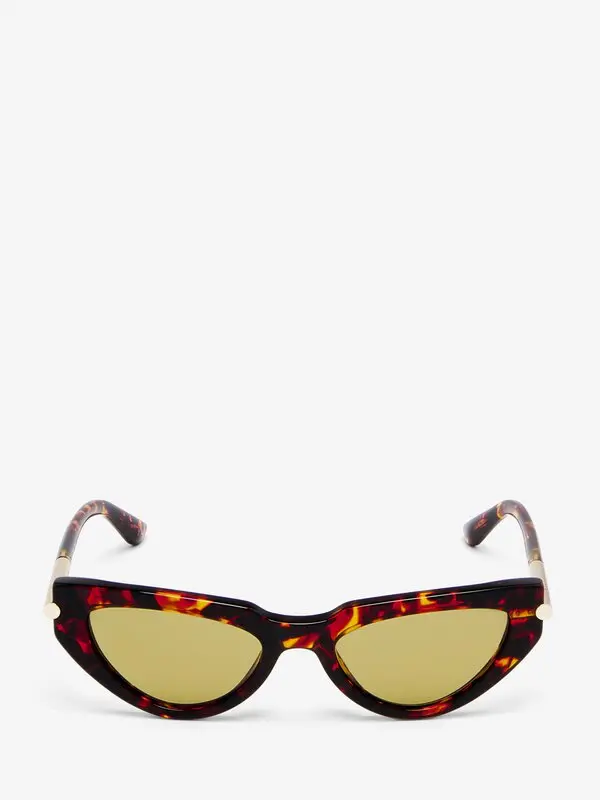 Alexander McQueen T-bar Cat-eye Sunglasses - Brown/green