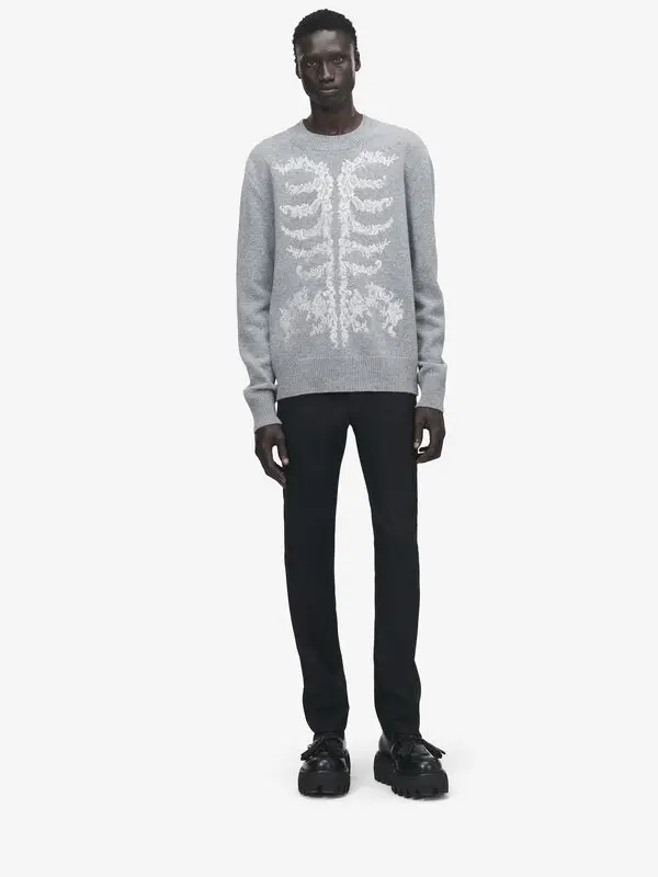 Alexander McQueen Lace Ribcage Embroidery Jumper