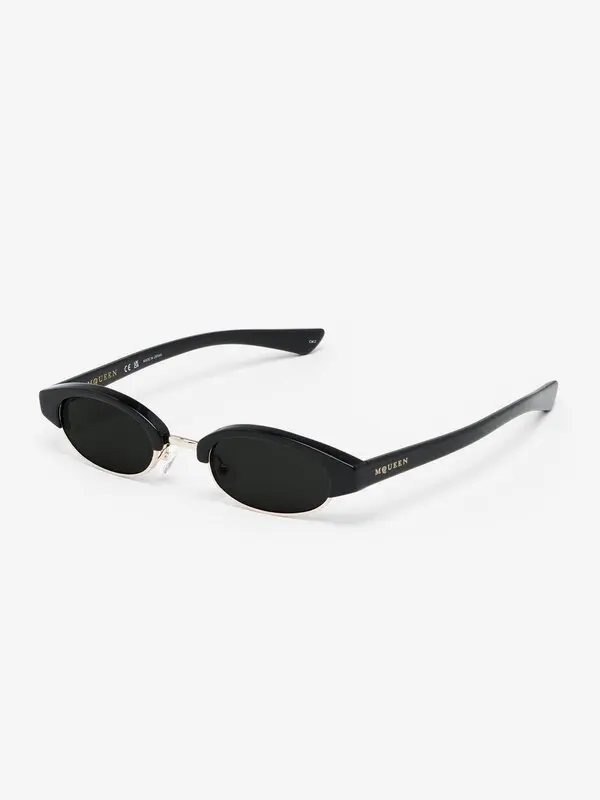 Alexander McQueen Ellipse Sunglasses - Black/smoke