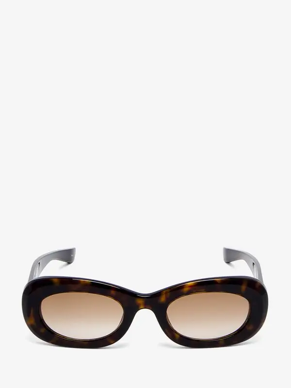 Alexander McQueen Logo Oval Sunglasses - Brown