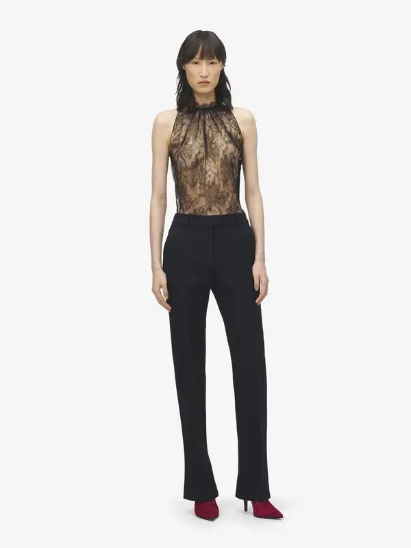 Alexander McQueen Wool Silk Tailored Trousers