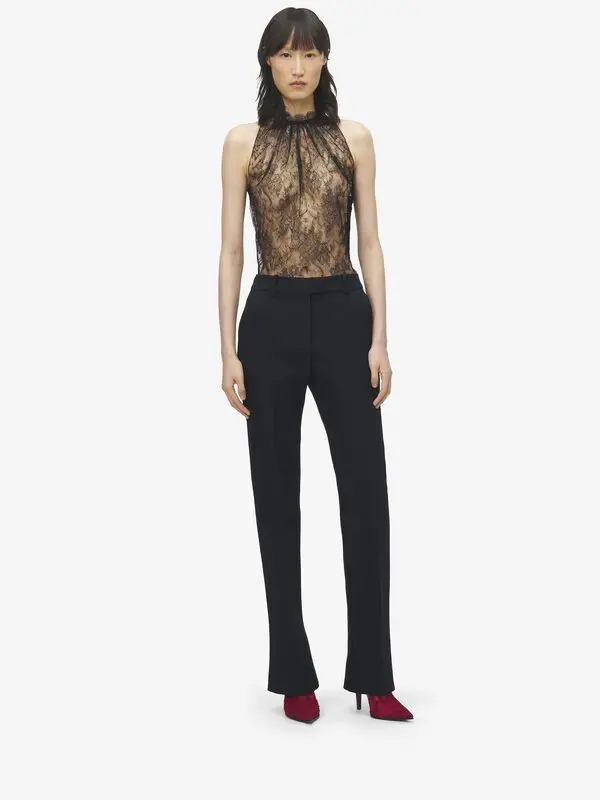 Alexander McQueen Wool Silk Tailored Trousers