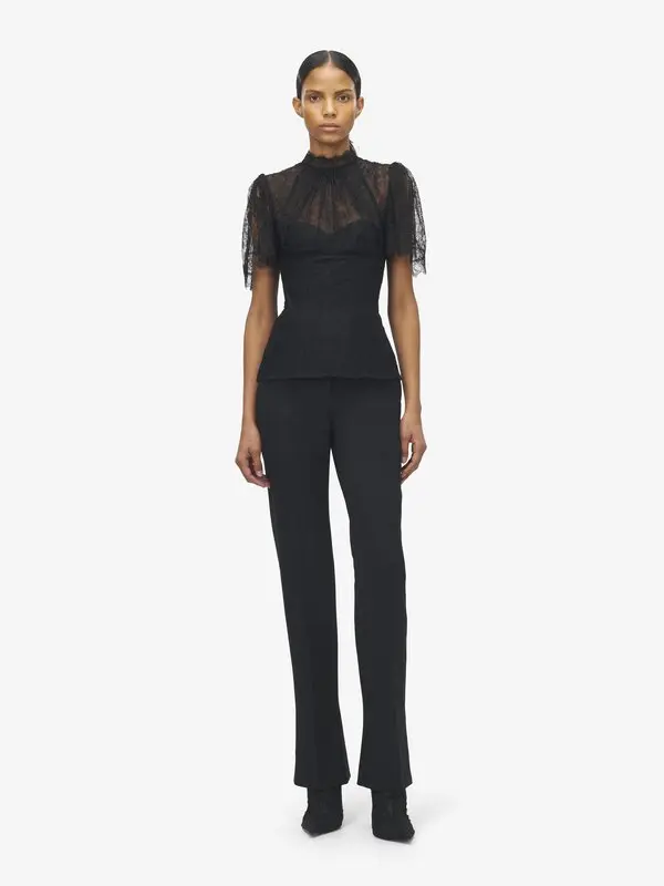 Alexander McQueen Wool Gabardine Tailored Trousers