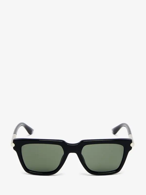 Alexander McQueen T-bar Icon Square Sunglasses - Black/grey
