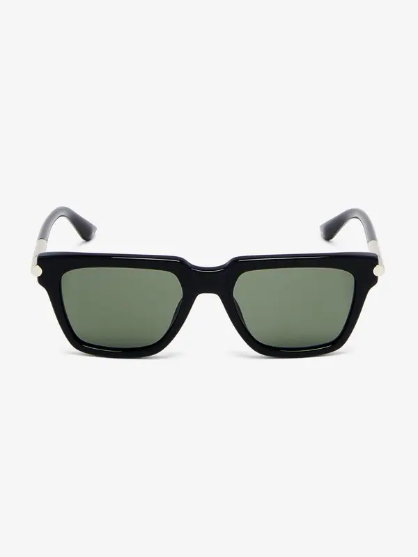 Alexander McQueen T-bar Icon Square Sunglasses - Black/grey