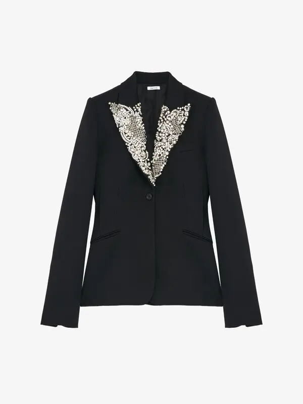 Alexander McQueen Chain Mail Embroidery Single-breasted Jacket